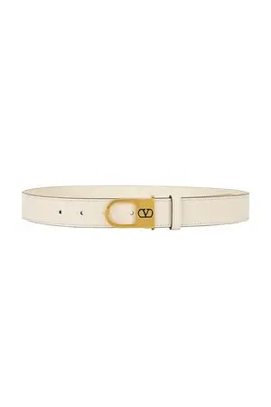 Valentino Garavani V Logo Signature Belt - Butter White & Nero