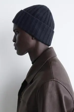 Cos Chunky Ribbed Cashmere Beanie