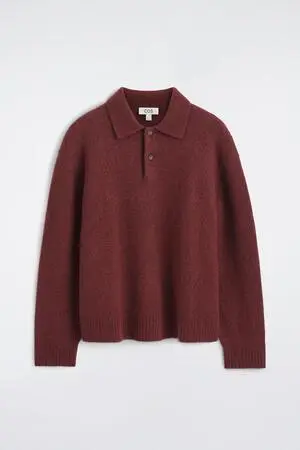 Cos Brushed-wool Polo Shirt - Red