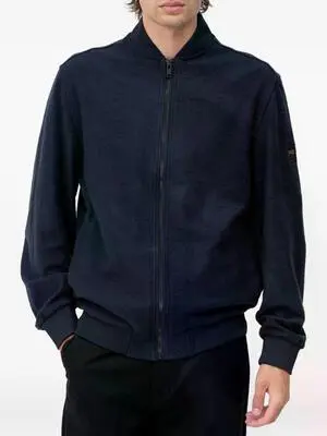 BOSS Textured Knit Zip-up Bomber Jacket