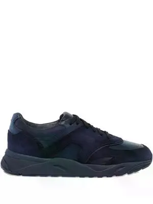 Santoni Suede Paneled Sneakers
