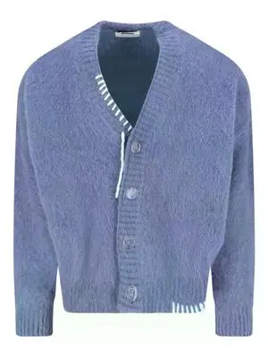 BONSAI Button Mohair Cardigan - Blue