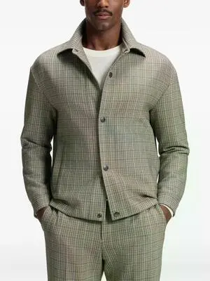 BOSS Craig Checked-pattern Buttoned Jacket