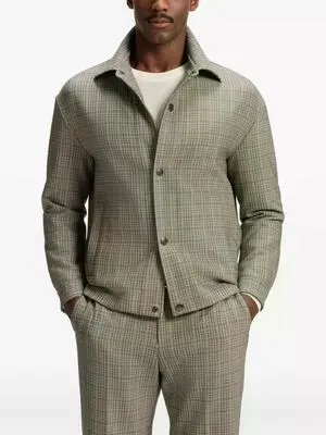 BOSS Craig Checked-pattern Buttoned Jacket