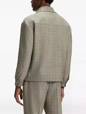 BOSS Craig Checked-pattern Buttoned Jacket