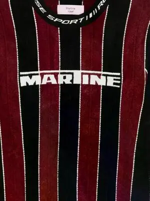 Martine Rose Striped Logo-print Sweater - Black