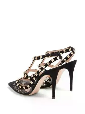 Valentino Garavani Rockstud Lace Pumps With Straps