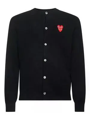 Play Comme Des Garcon Heart Logo Cardigan