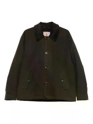 BARACUTA Corduroy-collar Jacket - Brown