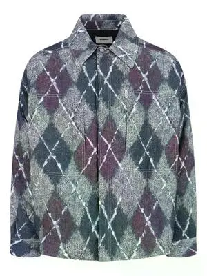 BONSAI Diamond Texture Shirt Jacket - Grey