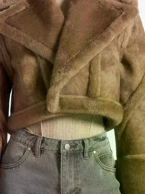 Manière De Voir Kena Suede-effect Jacket With Detachable Sleeves