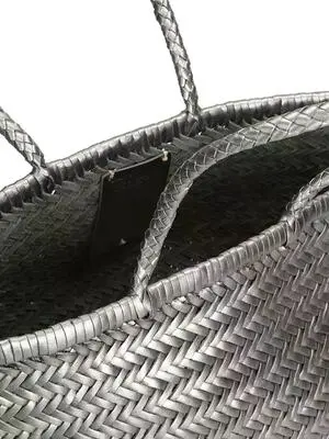 Dragon Diffusion Woven Leather Tote - Silver