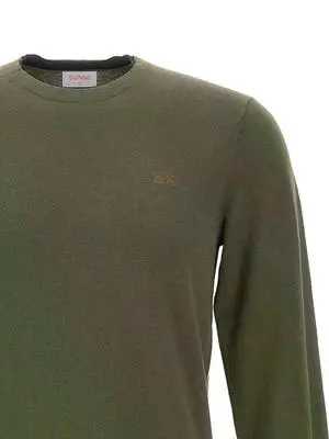 SUN 68 Crew-neck Sweater With Embroidered Logo - Green