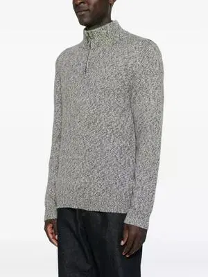 Eric Bompard Marl Zip-fastening Sweater - Grey