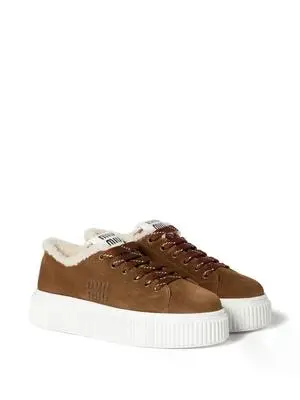 Miu Miu Suede Sneakers - Brown