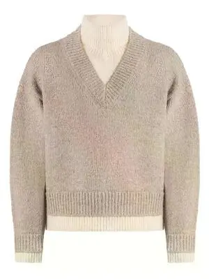 Manière De Voir Jacques Double-layered V-neck Sweater