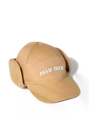 Miu Miu Logo-embroidered Cap - Neutrals