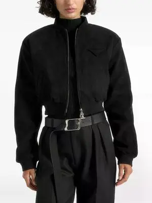 Manière De Voir Monique Wide-shoulder Zip Jacket - Black