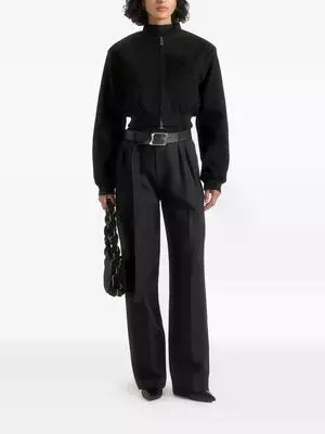 Manière De Voir Monique Wide-shoulder Zip Jacket - Black