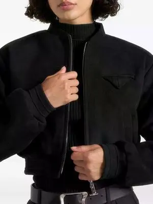 Manière De Voir Monique Wide-shoulder Zip Jacket - Black