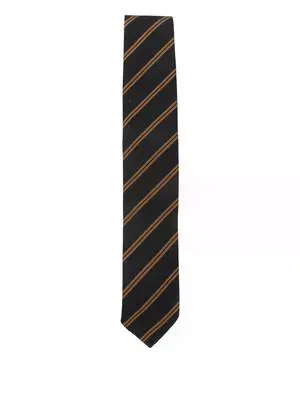 LARDINI Striped Tie - Black