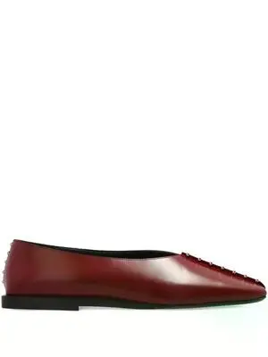 JIL SANDER Stud-detail Leather Ballet Flats