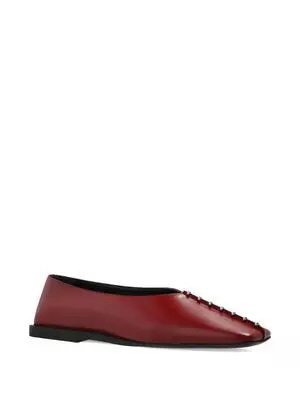 JIL SANDER Stud-detail Leather Ballet Flats