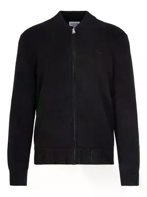 Lacoste Logo-appliqué Zip Cardigan - Black