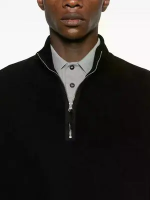 C.P. COMPANY Lens-detail Half-zip Sweater - Black