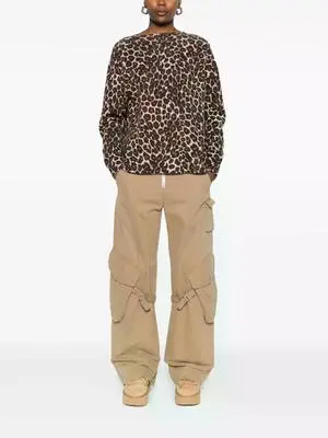 Eric Bompard Leopard-print Round-neck Sweater