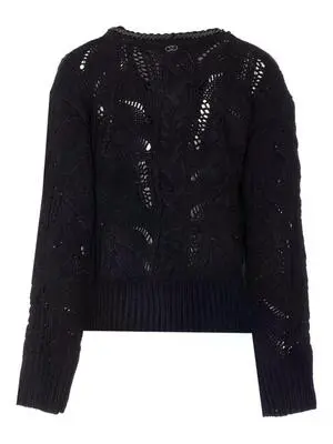 Liu Jo Knitted Sweater With Chain Embellishments