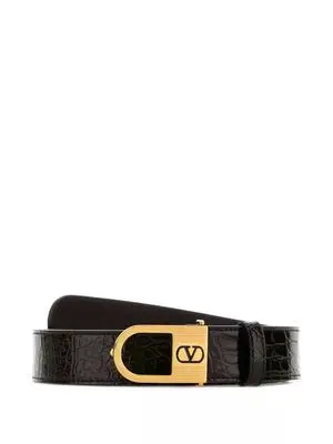 Valentino Garavani Vlogo Embossed Belt - Brown