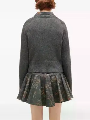 GANNI Deep V-neck Sweater - Grey