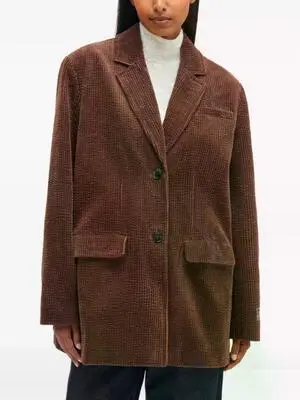 GANNI Long-sleeve Corduroy Blazer - Brown