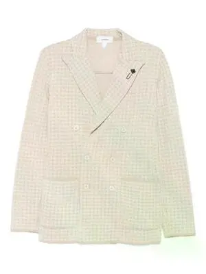 LARDINI Double-breasted Houndstooth Jacket