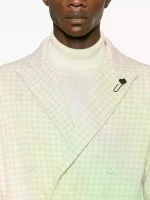 LARDINI Double-breasted Houndstooth Jacket