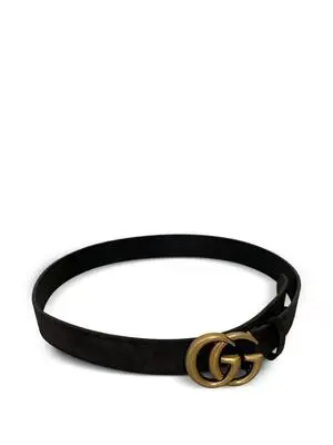 Gucci Interlocking G Suede Belt - Black