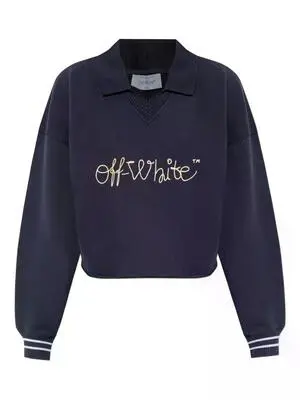 Off-White Logo-embroidered Polo Sweatshirt - Blue