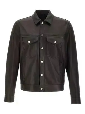 Tagliatore Leather Shirt Jacket