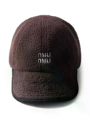 Miu Miu Embroidered Logo Baseball Cap - Brown
