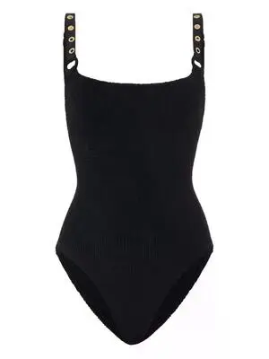 Hunza G Eyelet-detail Swimsuit - Black