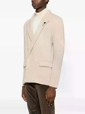 LARDINI Double-breasted Textured Jacket