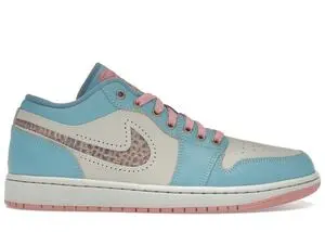 JORDAN 1 Low Se Somos Eternos Sneakers - Denim Turquoise/smokey Blue/red Stardust