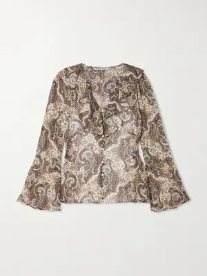 Veronica Beard Kyrie Paisley-print Silk-georgette Blouse