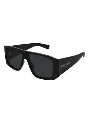 Saint Laurent Rectangle Logo Sunglasses