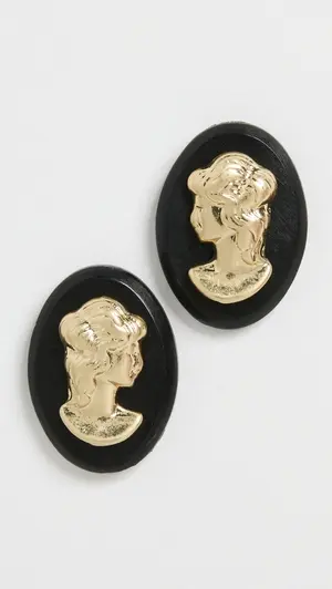 Clare V. Cameo Stud Earrings