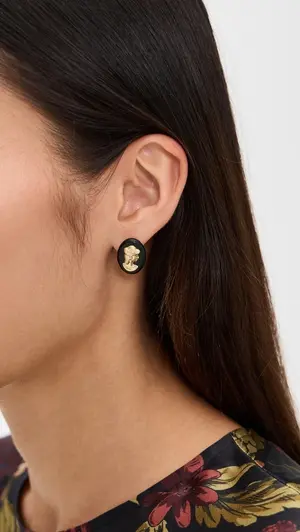 Clare V. Cameo Stud Earrings