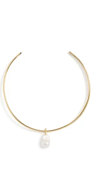 Shashi Jones Cuff Necklace - Gold/pearl