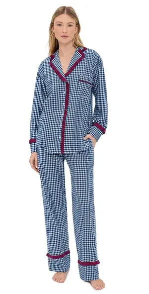 DAMSON MADDER Antonia Pajama Set - Navy Gingham