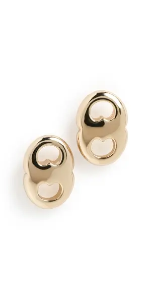 Tory Burch Gemini Link Stud Earrings - Light Brass